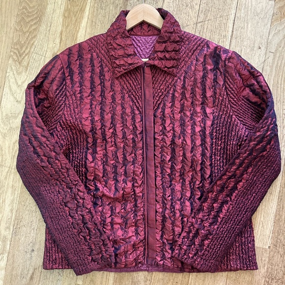 Jackets & Coats | Vintage Luminescent Crinkle Jacket With Collar | Poshmark